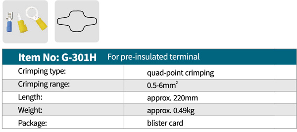انبر پرس سرسیم از سایز 0,5 تا 6 میلیمتر مدل G-301H زوپر zupper | ابزار ویژه